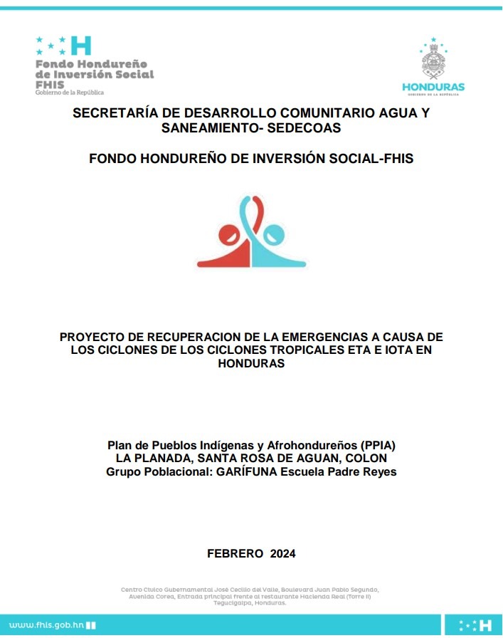 PPIAH SUBPROYECTO 110031 R´POSICÓN ESCUELA PADRE REYES Y CCEPREB NILSA ...